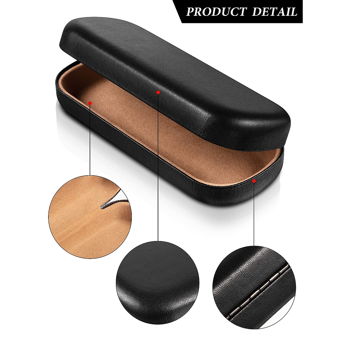 Frienda 3 Pieces Black Hard Shell Glasses Case Portable Hard Eyeglasses Case Pocket Size Sunglasses Case for Men Women Student