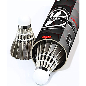 EAGLES Badminton Birdies Feather Bedminton Shuttlecocks- Birdie Ball for Indoor and Outdoor Matches ~ Highly Stable & Durable Shuttle Balls (Black)