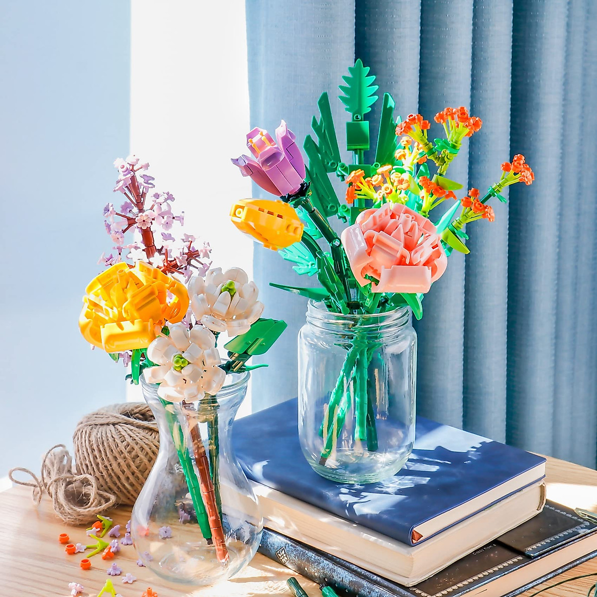 PREBOX Flower Bouquet Building Toy Sets for Girls and Adults - Best Birthday Gifts for Girl, Her, 6-8 10-12 14+ Year Old, Flowers Craft Build Blocks Kit 832 pcs