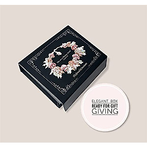 HisJewelsCreations Baroque Crystal Filigree Pendant Necklace (Berry Tone)