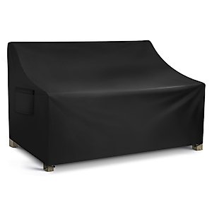 WLEAFJ Patio Sofa Cover Waterproof, 2-Seater Patio Loveseat Cover, Heavy Duty Outdoor Couch Cover, Outdoor Furniture Covers with Air Vent, 60’’ W x 34’’ D x 30’’ H