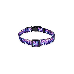 Arendelle Dog Collar Soft Durable Fashionable Adjustable Print fine Pattern, Suitable XS Small Medium Large Boys Girls Pets(M (Neck 12.9-21.6 inch Width 0.8 inch), Purple and Blue Cartoon)