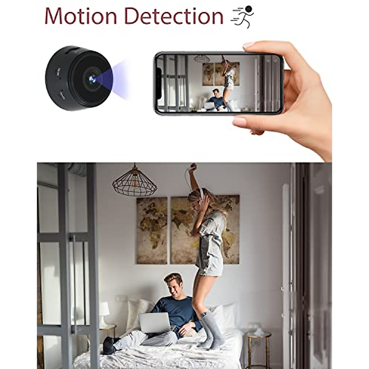 Hidden Camera Wireless Mini spy Camera Hidden Camera WiFi HD 1080P Mini Camera Spy Camera with Motion Detection for Home Security Nanny Pet Camera