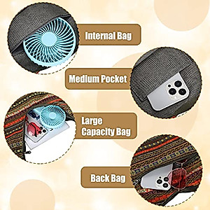Cunno 3 Pieces Boho Bags for Women Crossbody Hippie Handbags Bohemian Hippie Bags Ethnic Style Bag Lady's Hippie Crossbody Shoulder Bag Women Tourist Handbag for Women Men Unisex