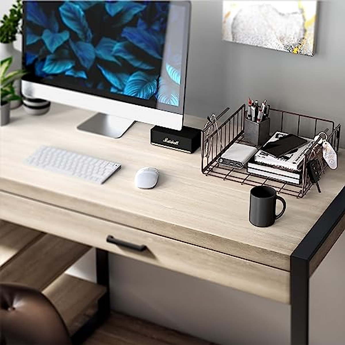 SimpleHouseware Under Shelf Basket, Bronze