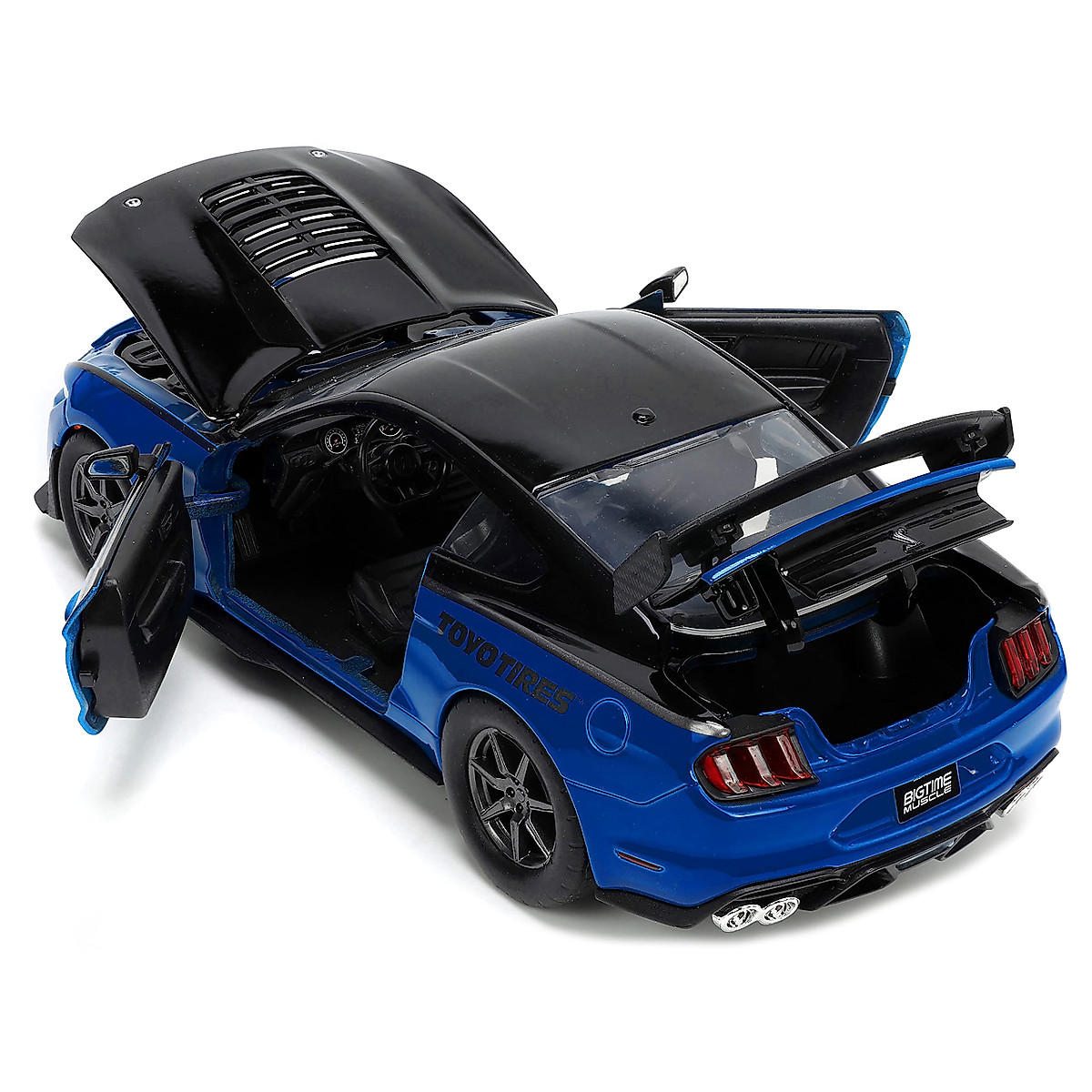 Jada Toys Bigtime Muscle 1:24 2020 Ford Mustang Shelby GT500 Die-cast Car Black Gold, Toys for Kids and Adults
