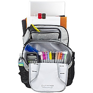 FUEL Escape Travel Backpack, School Bookbag, Durable Camping or Hiking Backpack, Black/Gray Static Dots