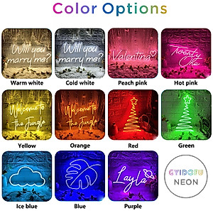 GYIODFU LC-Sign Custom Neon Signs for Bedroom, Wedding Party, Personalized Dimmable Led Neon Sign for Wall Decor, Birthday Gift, Shop Business Signs