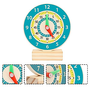 NUOBESTY Wood Number Learning Clock Montessori Teaching Time Clock Toys Early Education Math Wooden Teaching Clock for Classroom Early Learning