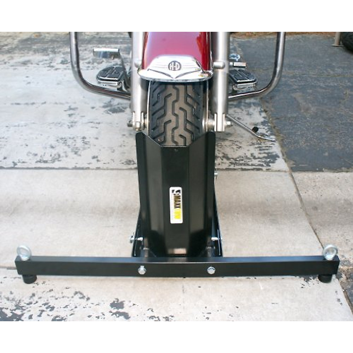 MaxxHaul 70271 Adjustable Motorcycle Wheel Chock Stand Heavy Duty 1800lb Weight Capacity