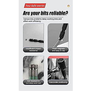 Upgraded High Hardness and Strong Magnetic Bit, 2024 New D1 Anti-Slip and Shock-Proof Bits With Phillips Screwdriver Bits, Strong Magnetic Screwdriver Bit