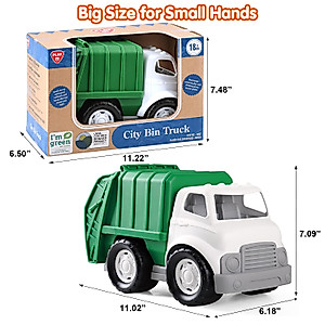 PLAY Eco-Friendly Garbage Truck, [USDA Certified] No BPA/Phthalate/PVC, Recycled Bioplastic Trash Truck Toys for Boys 1-4, Fine Motor Skills Car Toys Vehicle Gift for Kids
