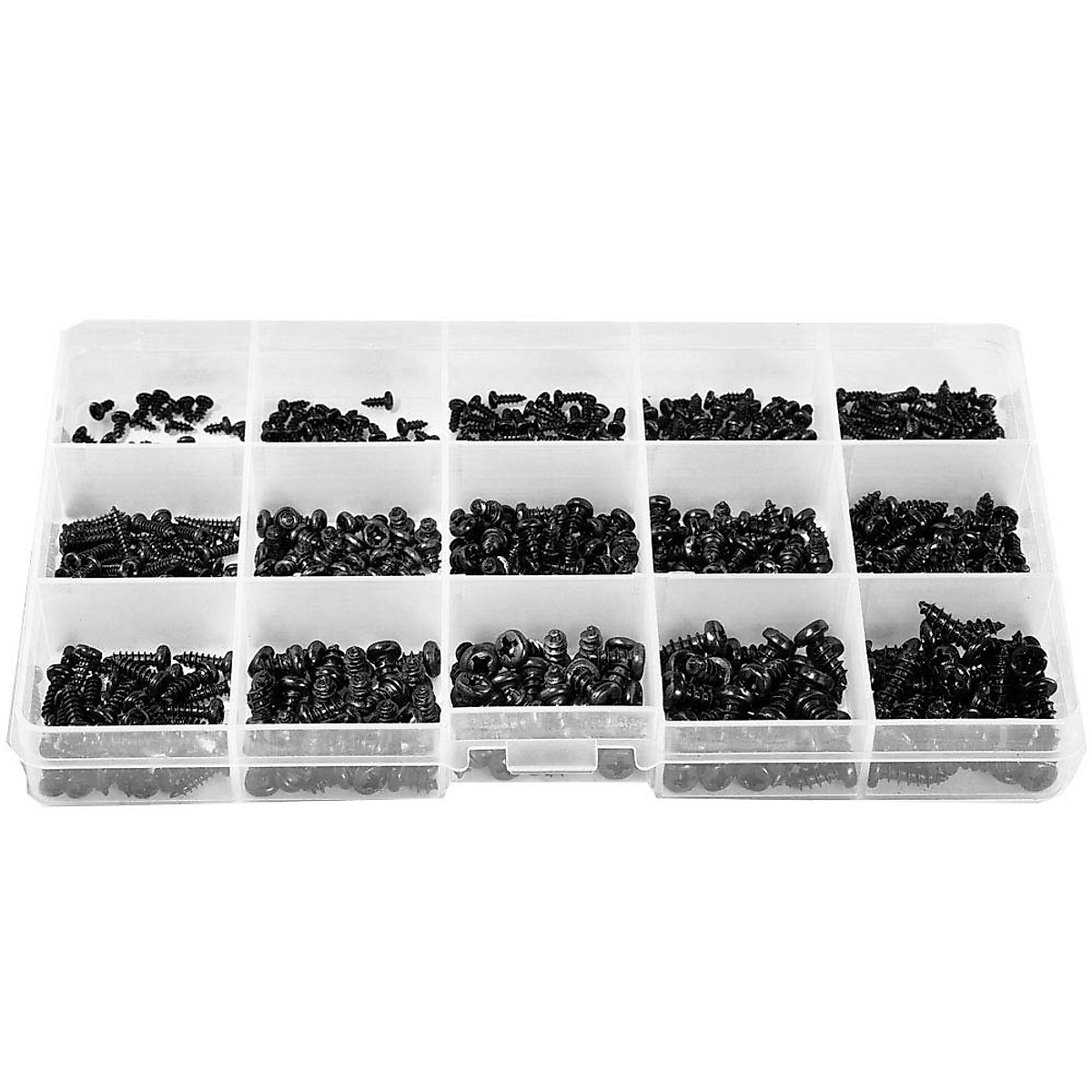 Steel Pan Head Self Tapping Screw Phillips Cross Metric Thread Recessied Round Head Bolt Assortment Kit Black M2 M2.3 M3 M4