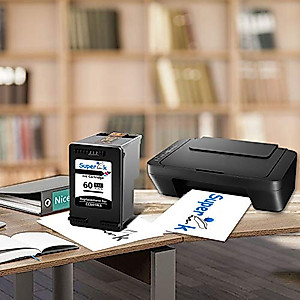 USUPERINK Remanufactured Ink Cartridge Replacement for HP 60 60XL CC641WA Compatible with Deskjet D1660 D1663 PhotoSmart C4600 C4610 Envy 100 110 120 All-in-One Printer (1 Pack, Black)