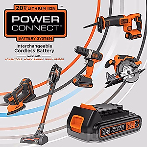 BLACK+DECKER 20V MAX Cordless Drill and Driver, 3/8 Inch, With LED Work Light, Battery and Charger Included (LDX120C)