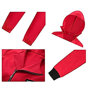 Fairycece Money Costume Heist Red Jumpsuit With Hood Women Casa De Papel La Men Coverall