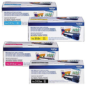 Brother TN-315BK,TN-315C,TN-315M,TN-315Y (OEM) GENUINE Toner Combo Set Brother Printer Series HL-4150CDN Brother HL-4570CDW Brother MFC-9460CDN Brother MFC-9560CDW Brother MFC-9970CDW
