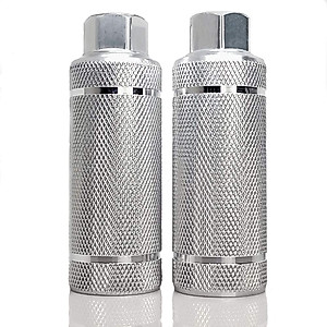 WADEKING Bike Pegs 4.3" Length,2 Pieces,Suitable for 3/8 inch Axles, Free-Style BMX Bicycles and Various Bicycles, Durable and Stylish Non-Slip (Upgraded Version Aluminum Alloy) (Silver)