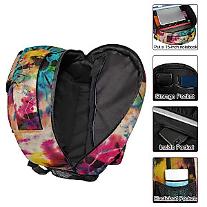 ZZKKO Tribal Ethnic Tie Dye Boys Girls School Computer Backpacks Book Bag Travel Hiking Camping Daypack