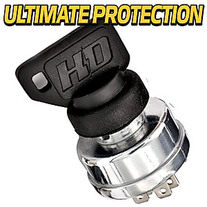 HD Switch Starter Ignition Switch Replaces Wheel Horse Toro 103990 Toro 111216 Wheelhorse Series -Dual Protection Soft-Grip Umbrella Key & Protective Grommet System - w/2 Keys & Carabiner Lawnmower