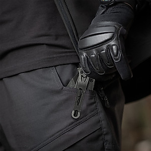 AUBEY Folding Pocket Knife with Tanto Tumbled Black 440C Steel Blade, Liner Lock, G10 Steel Handle, Clip, Glass Breaker, EDC Tool Knife for Men Hunting, Magic Axe