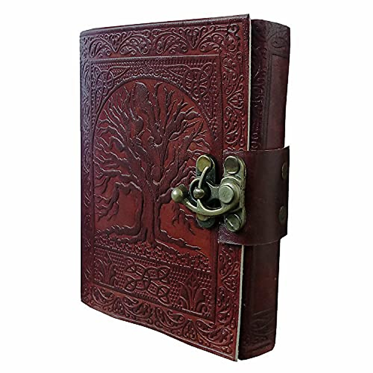 Leather Celtic Tree of Life Book of Shadows Blank Spell Book Wicca