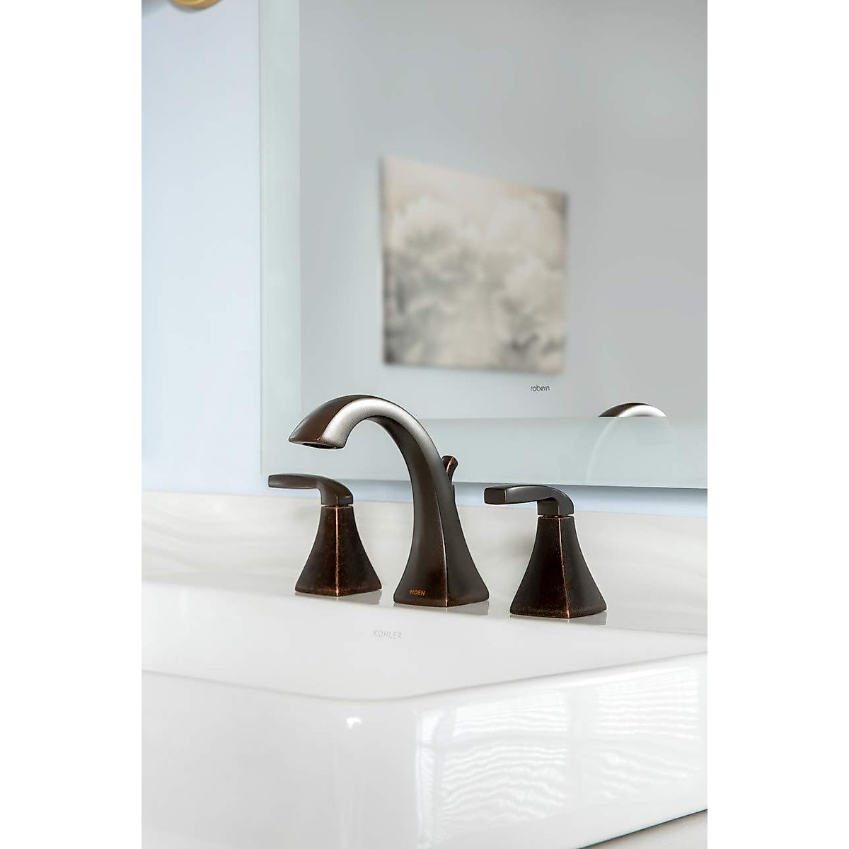 Moen Voss Polished Nickel Two-Handle Widespread Bathroom Faucet, Valve Required, T6905NL