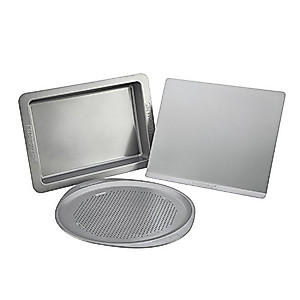 Farberware Insulated Nonstick Bakeware 15.5-Inch Round Pizza Pan, Light Gray