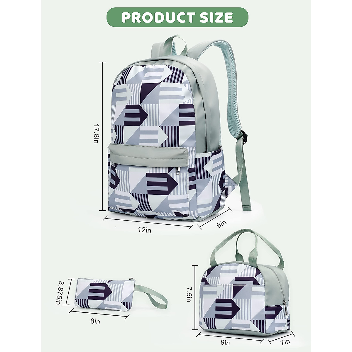 Ejqcmz Backpack for Kids, Boys Preschool Backpack with Lunch Box and Pen Bag, School Bookbag Set Middle-School Elementary Bookbags for Girls-Boys(JA001)