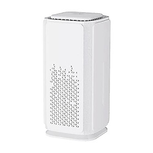 Small Air Cleaner with Ambient Light Lamp Multi Scene Use HEPA Filter USB Quiet Odor Smoke Dust Indoor Air Cleaner Desktop Air Freshener, White