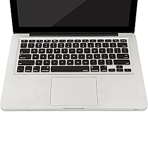 MOSISO Silicone Keyboard Cover Compatible with MacBook Air 13 inch A1466 A1369 2010-2017&Compatible with MacBook Pro 13/15 inch (with/Without Retina Display, 2015 or Older Version), Black