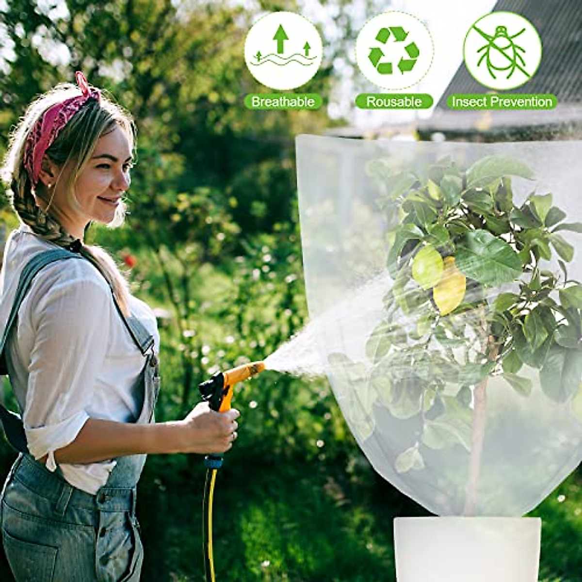 16 Packs Garden Bird Netting Bag with Drawstring, Insect Bug Barrier Mesh Netting Garden Netting Pest Barrier Plant Cover for Protect Plant Fruits (39.37''x31.5''+39.37''x59.06''+59.06''x47.24'')