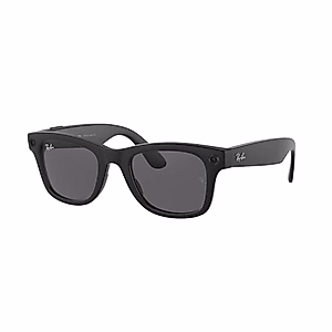 Ray-Ban Stories | Wayfarer Square Smart Glasses, Matte Black/Dark Grey, 50 mm
