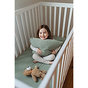 Pobibaby - 2 Pack Premium Toddler Solid Pillowcase - Ultra Soft Jersey Knit - Crib Pillow, Kids Pillow, Travel Pillow Case Cover (Sage Green)