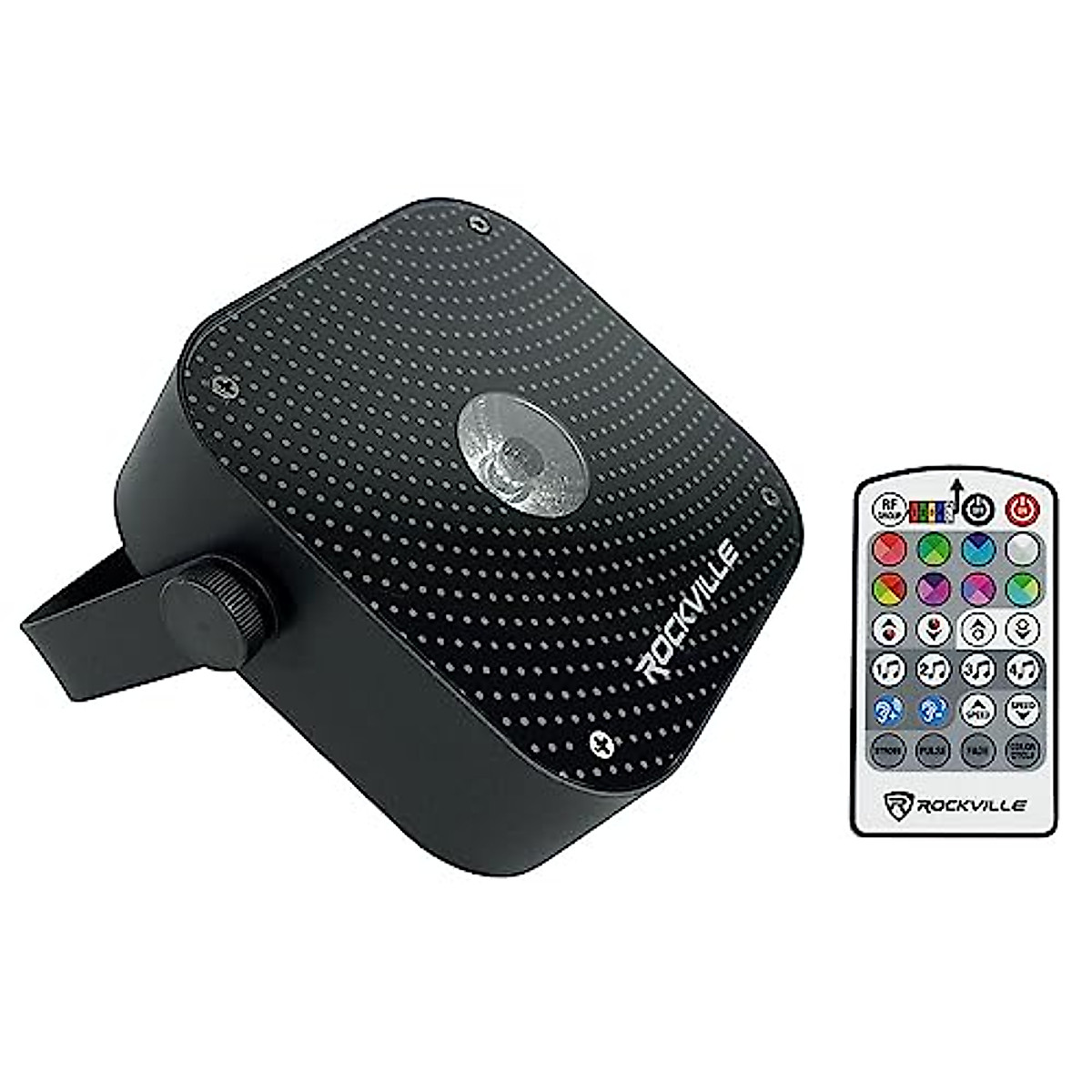 Rockville Mini RF1 V2 Black Recharegable Wash Light, RGBWA+UV, 12 Watts,| 4-Channel RF with Incldued Remote, 15 Hours Battery Life, Perfect for Parties, DJs, Events