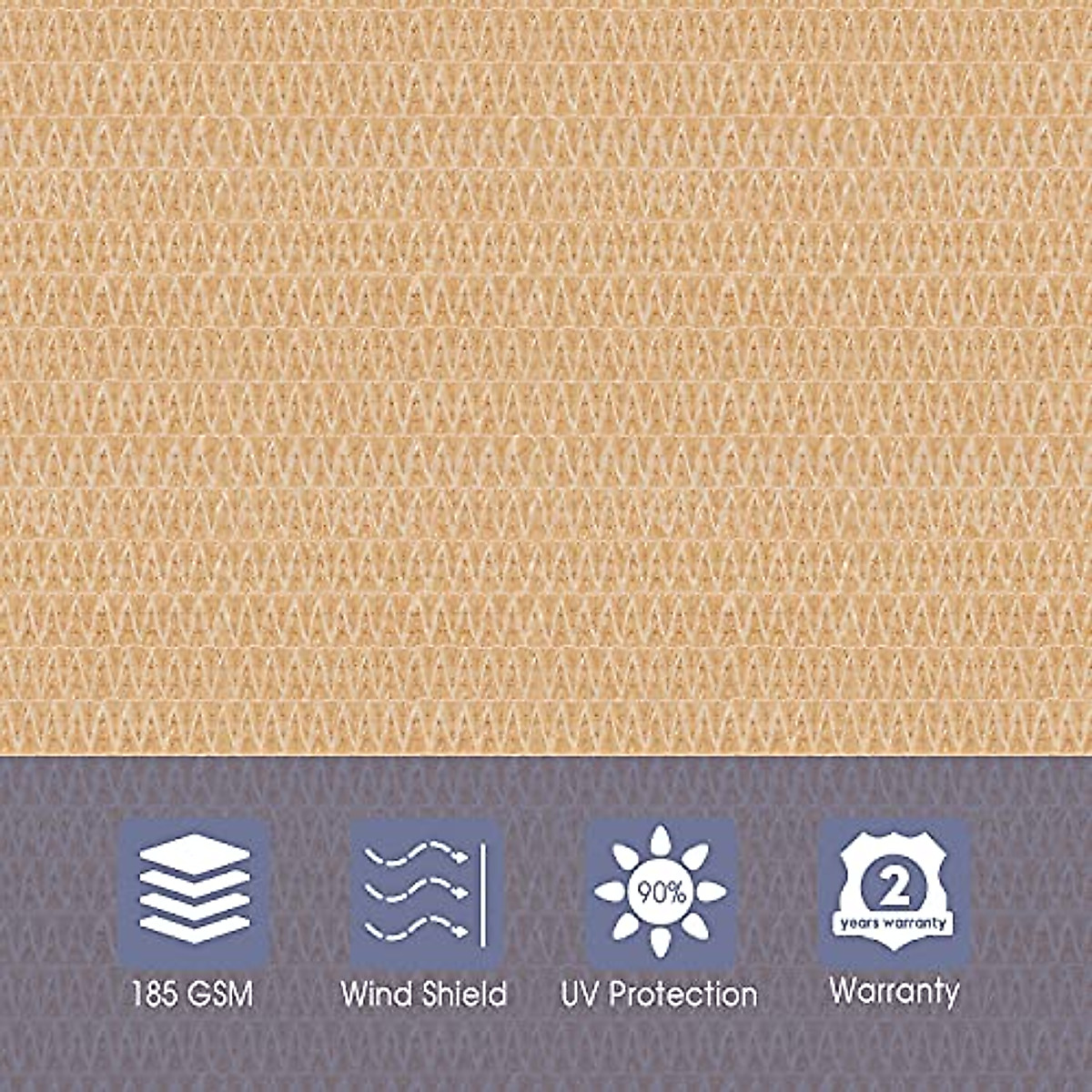 VICLLAX 90% Shade Fabric Sun Shade Cloth Privacy Screen with Reinforced Grommets for Outdoor Patio Garden Pergola Cover Canopy 10x10 FT, Wheat