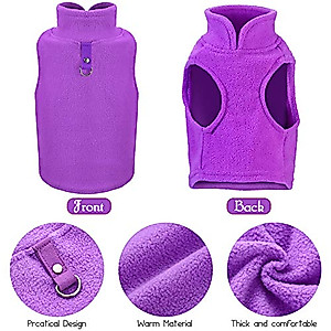 Dog Fleece Vest 4 Pieces Dog Cold Weather Pullover Dog Cozy Jacket Winter Dog Clothes Pet Sweater Vest with Leash Ring for Small Dogs
