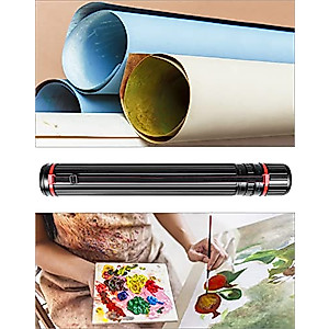 QWORK Drafting Tube, 2 Pack Poster Tube Blueprint Case, 30 5/16" - 44 1/2" Telescoping Art Tube Large Storage Tube Holder, Diameter-3 15/16", for Draft Sketch Documents