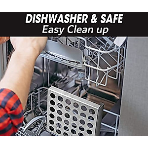 Silver Stainless Steel Jalapeno Poppers Grill Rack Large 36 Hole Pepper Roasting Rack Capacity Poppers Rack Great Taste for Your Barbecue and Oven Best Unique BBQ Rack Gift for Family or Cooker