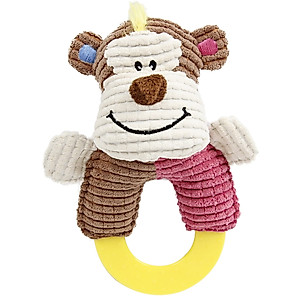 Pet Life ® 'Ring-O-Round' Plush Squeaking and Rubber Teething Newborn Puppy Dog Toy