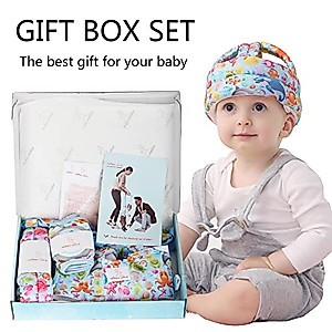 Baby Walking Harness with Knee Pads and Safety Helmet Handheld Baby Walker for Boys Girls Adjustable Walking Assistant Protective Belt Perfect for Toddler Infant Child 7-24 Months (Blue)