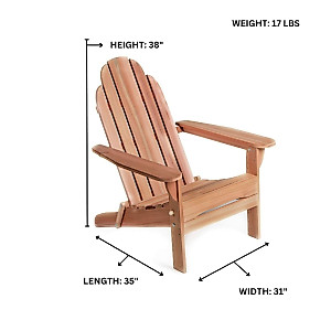 All Things Cedar FA20-Set Adirondack 2-Piece Cedar Folding Chair and Table Outdoor Set | Untreated Western Red Cedar | Handcrafted with Sanded Finish | Portable for Patio, Lawn, Beach, or Wilderness
