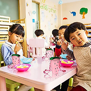 Plastic Water Bottle Watermelon Pitaya Shape Water Bottle with Straw Reusable Portable Drinking Bottle Leak Proof Water Bottle with Adjustable Shoulder Strap for Outdoor Activities (Watermelon)