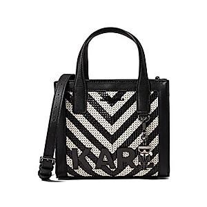 Karl Lagerfeld Paris Nouveau Small Box Crossbody Tote Black/White Stripe One Size