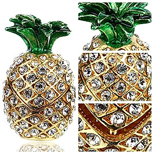 YU FENG Pineapple and Telephone Figurine Trinket Box Hinged Collectible