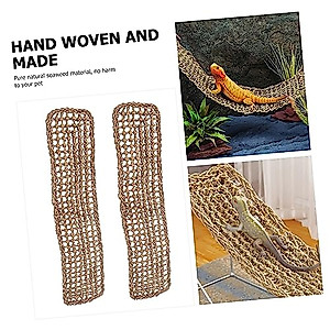 NOLITOY 4 Pcs Climbing Pet Hammock Lizard Hanging Beds Lizards Hammocks Bearded Dragon Tank Accessories Reptile Lizard Lounger Pet Seagrass Cushions Reptile Hammock Reptile Lizard Hammocks