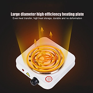 Single Electric Stainless Steel Portable Single Tube Electric Stove 1000W Home Electric Stove White US Plug 110V