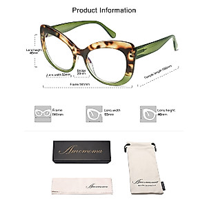 AMOMOMA 3 Pack Stylish Oversized Cat Eye Reading Glasses for Women Fashion Readers Blue Light Square Computer Glases AM6077 C1+C2+C3 1.0