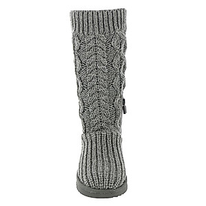UGG Unisex-Child Classic Cardi Cabled Knit Boot, Grey, 2 Little Kid