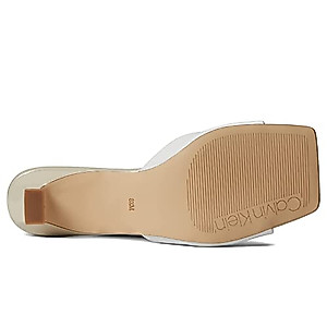 Calvin Klein Women's Fabian Heeled Sandal, White 140, 8.5